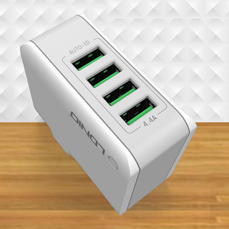 Cargador de Pared LDNIO A4403 con 4 puertos USB 4.4A – Digital Peru